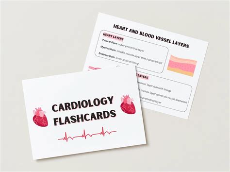 Cardiology Flashcards 65 Digital And Printable Cards On Anatomy