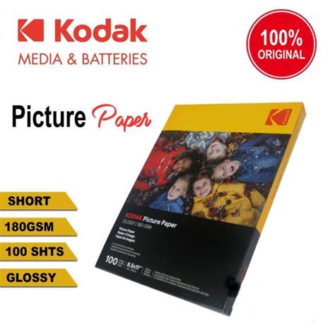 Kodak Inkjet Glossy Photo Paper Photopaper 180 Gsm Short 100 Sheets