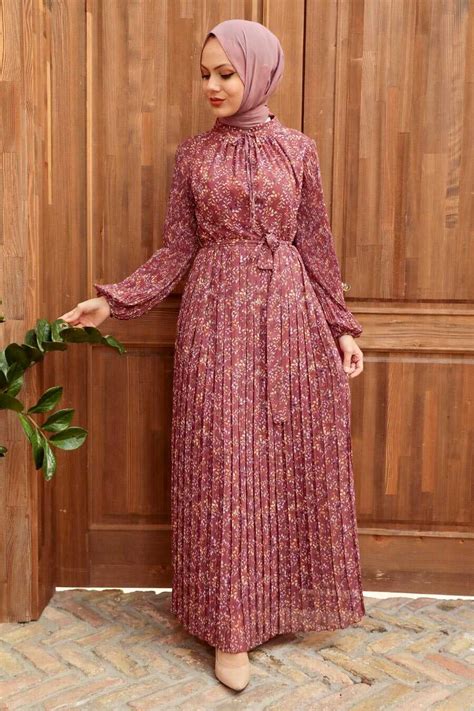 Dark Dusty Rose Hijab Dress 3297kgk Neva