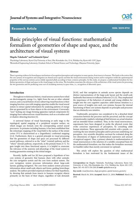 Pdf Basic Principles Of Visual Functions Mathematical Formalism · Pdf File · 2017 04 27basic