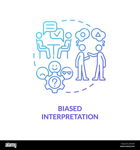 Biased Interpretation Blue Gradient Concept Icon Stock Vector Image