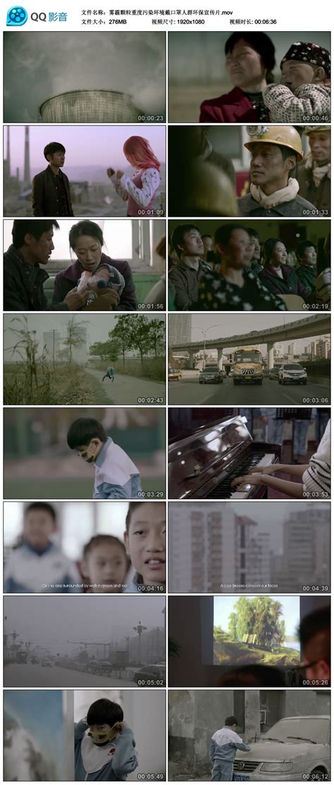 Pm25环境空气污染雾霾戴口罩人群孩子环保宣传片高清视频素材