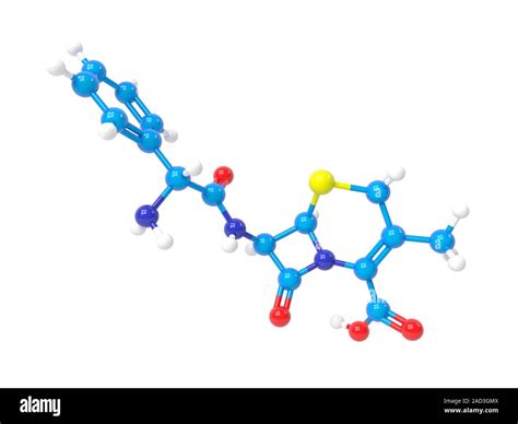 Cefalexin Molecule Computer Artwork Showing The Molecular Structure Of