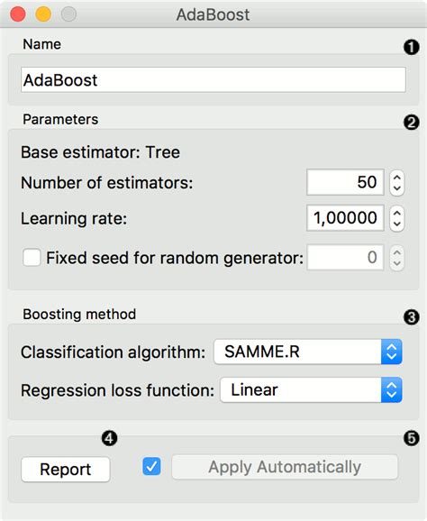 AdaBoost Orange Visual Programming Documentation