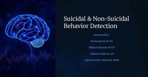 Suicidal And Non Suicidal Behavior Detection