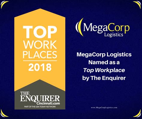 Megacorp Logistics Is A Top Work Place For 2018 Megacorp Logistics