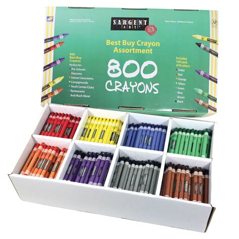 Sargent Art® Best Buy Crayon 800 Assortment Std Crayons 100ea Color