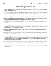 Physicis Homework Docx Name Date Secton PHYS 201 PHYS 201 Chapter 2 Homework 4 A Rolling