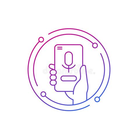 Voice Control And Audio Recognition Line Icon Stock Vector Illustration Of Hand Vector 257713217