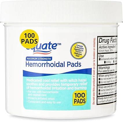 Medicated Witch Hazel Cooling Pads Hemorrhoid Relief 100