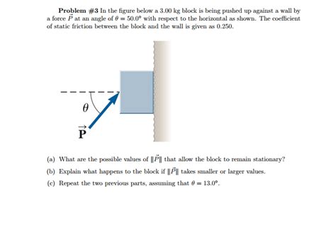 Solved In The Figure Below A 3 00 Kg Block Is Being Pushed