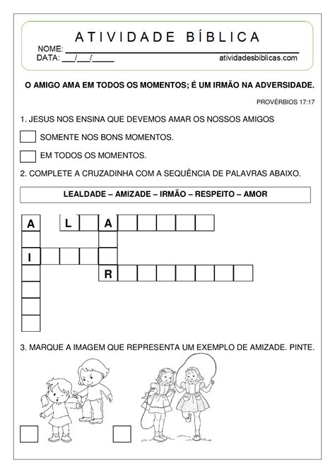 Atividades Sobre Amizade Para Imprimir E Aplicar Com As Crianças