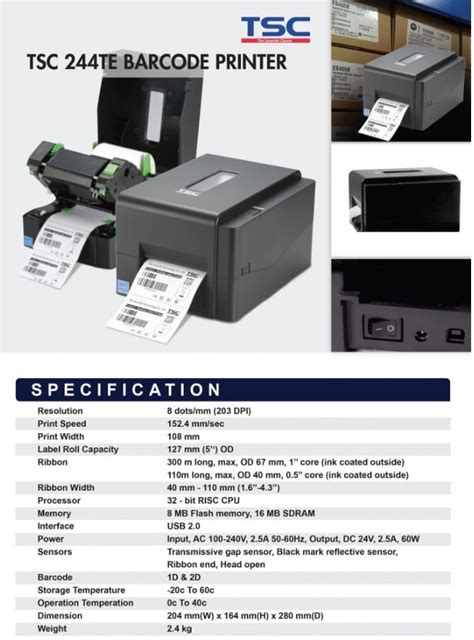 Tsc Te 244 Barcode Lable Printer Pragyaz