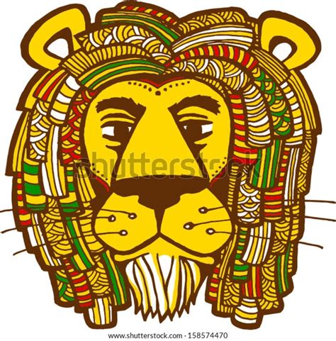 Rastafarian Lion Vector Illustration Stock Vector Royalty Free