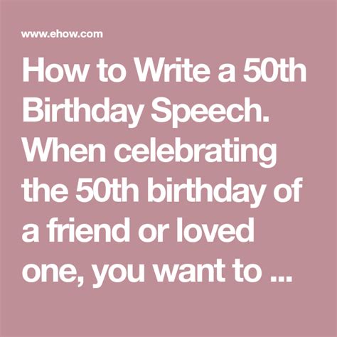 Speech For Friends 50th Birthday BL