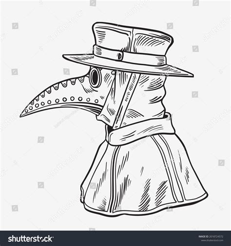 Plague Doctor Bird Mask Hat Vector Stock Vector Royalty Free