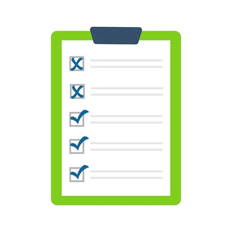 Premium Vector Checklist With Blue Checkmarks And Crosses
