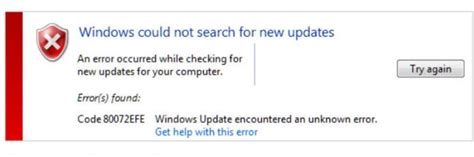 Cara Mengatasi Error Code 80072efe