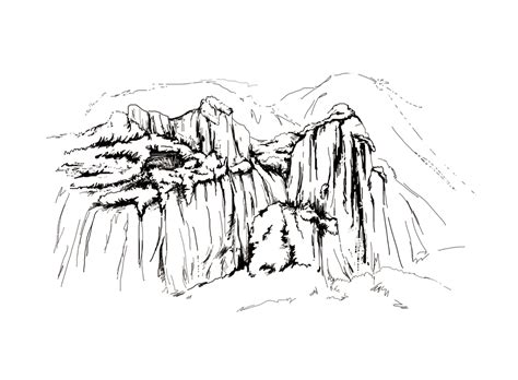杭州手绘风景图片 西湖风景素描图片 随意云