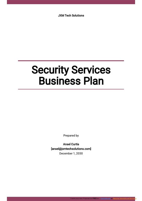 Security Services Business Proposal At Jean Begaye Blog