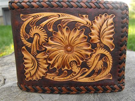 Custom Hand Tooled Leather Wallets IUCN Water