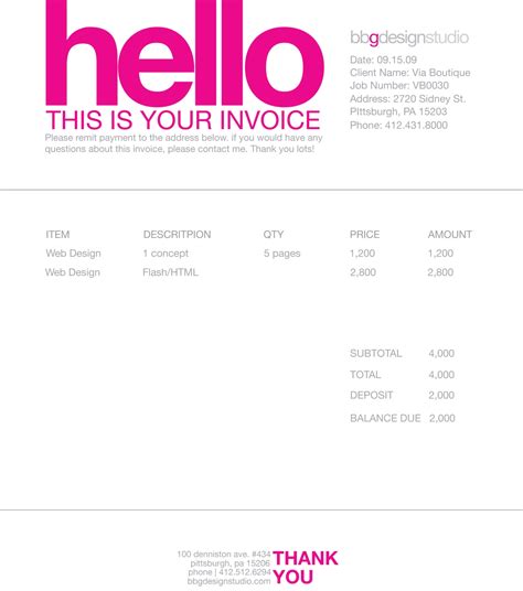 Cool Invoice Template Invoice Template Ideas
