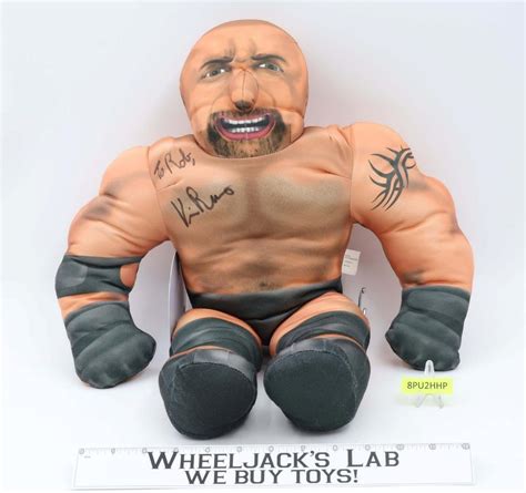 WWF Goldberg 1998 WCW Plush Doll Wrestling Bashin Brawler SIGNED Vince Russo Wheeljack S Lab