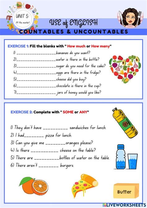 At The Market 5 Use Of English Quantifiers Worksheet Simple Past Tense Superlative