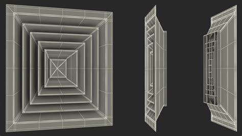 3d Air Vent Diffuser Square Turbosquid 1962215