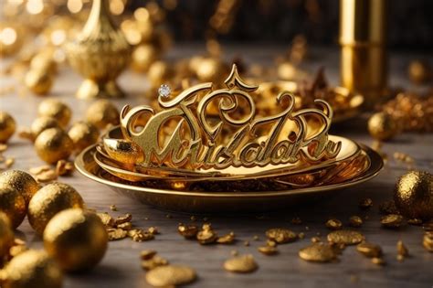 Premium Ai Image Golden Ornamental Segment Fruit Round Version For