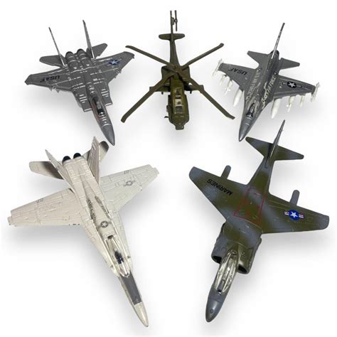 Vintage Ertl Die Cast Metal Toy Model Plane Helicopter Lot Of 5 Usaf