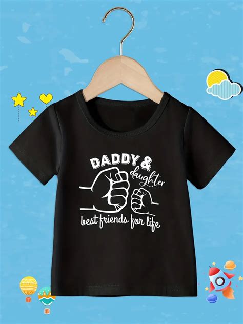 Daddy Daughter Best Friends Life Letter Print T Shirt Tees Temu