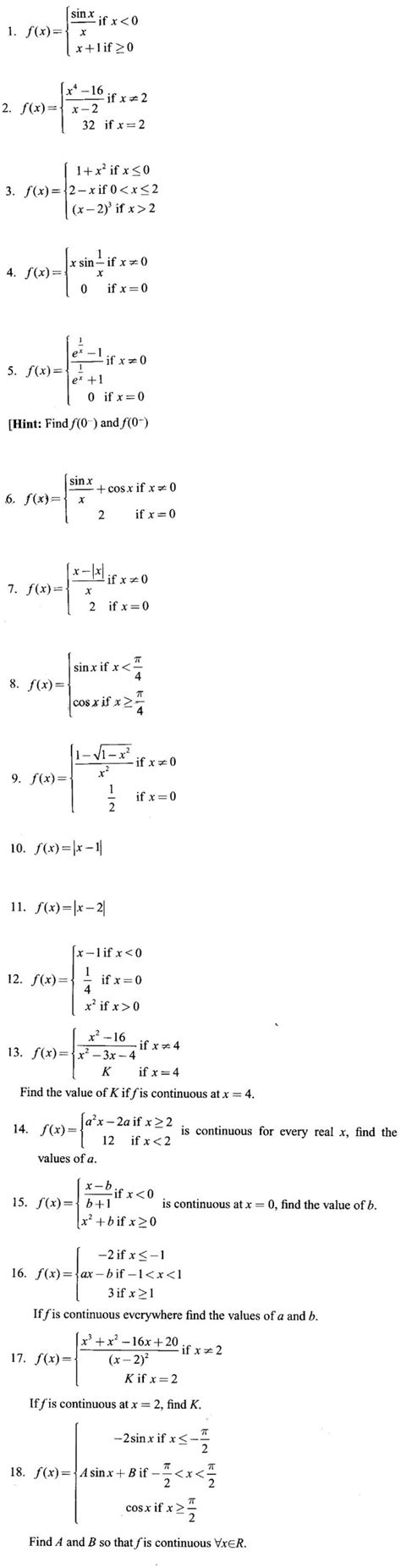 Continuity Definition Theorem Solved Example Problems