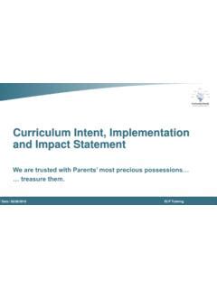 Curriculum Intent Implementation And Impact Statement Curriculum
