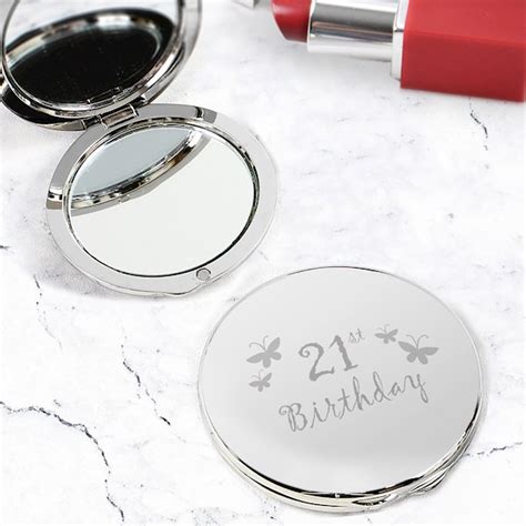 21st Butterfly Round Compact Mirror Uk