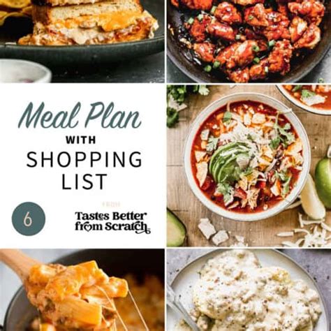 Free Weekly Meal Plans With Grocery Lists Tastes Better From Scratch