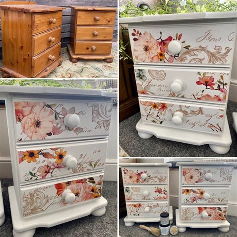 SOLD Set Of 2 Bedside Tables Chest Of Drawers Storage Etsy