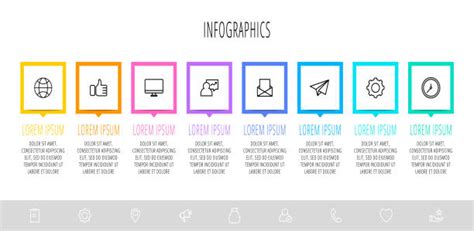 480 8 Step Process Linear Stock Illustrations Royalty Free Vector