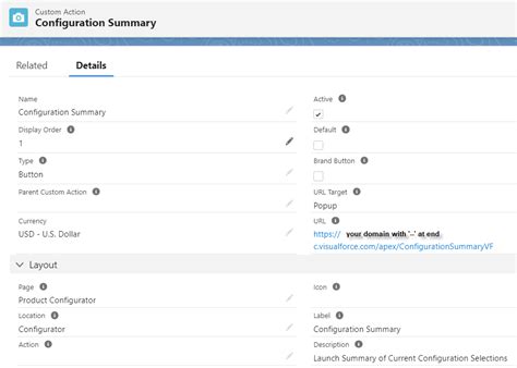 salesforce cpq product configuration custom action archwise