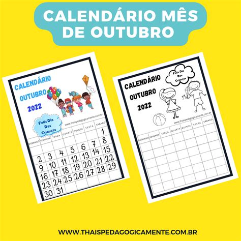 Thais Pedagogicamente Calendário Mês De Outubro