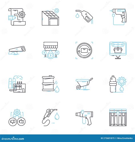 Data Analytics Linear Icons Set Mining Modeling Visualization