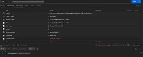 Errormessage Must Not Be Null Al Usar Endpoint En Postman Cisco Community