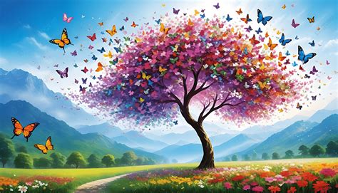 Beautiful Colorful Tree Wallpaper Image Background Spring Tree With