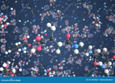 Asparagine Molecule Conceptual Molecular Model Chemical 3d Rendering