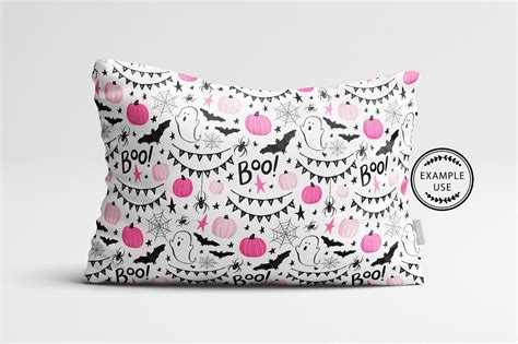 Cute Halloween Digital Paper Pink Halloween Seamless Etsy
