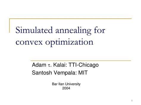 Ppt Simulated Annealing For Convex Optimization Powerpoint Presentation Id154252