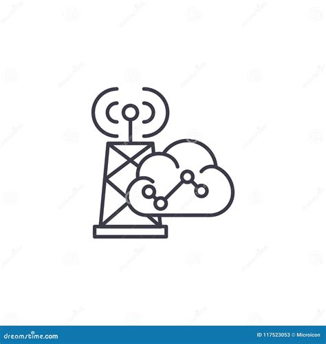 Wireless Communication Linear Icon Concept Wireless Communication Line Vector Sign Symbol