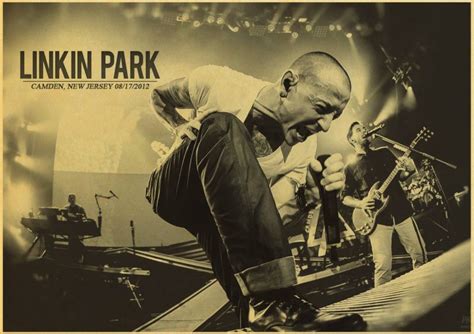 Linkin Park Retro Rock Band Kraft Paper Poster Wall Art Sticker