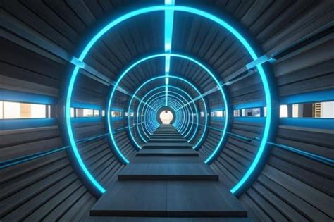 3d渲染ai数字艺术 科技3d渲染未来科技风格蓝色灰色隧道通道插画 Ai图片免费下载 Jpeg格式 512像素 编号71358951 千图网