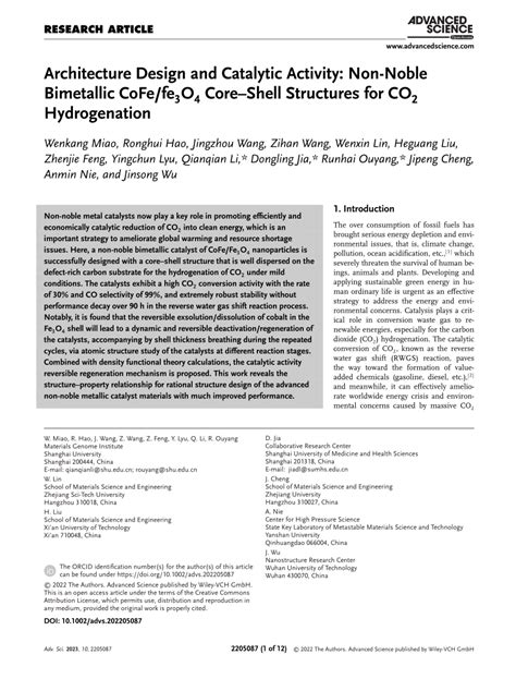 Pdf Architecture Design And Catalytic Activity Non‐noble Bimetallic